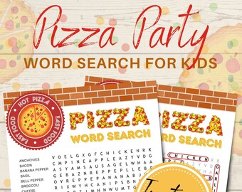 Pizza Word Search | Etsy