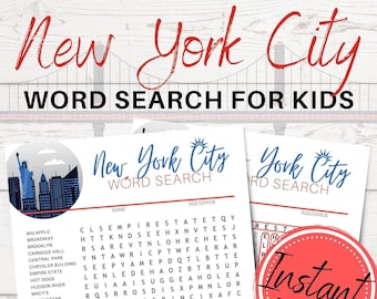 New York City Word Search, Instant Download, Printable, PDF - Etsy