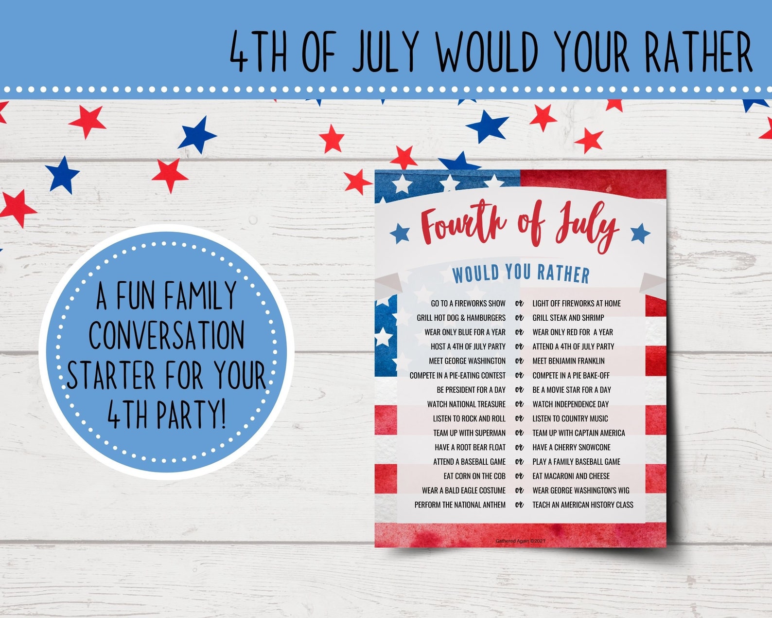 Funny 4th of July Would You Rather Game | Fourth of July Party Games ...