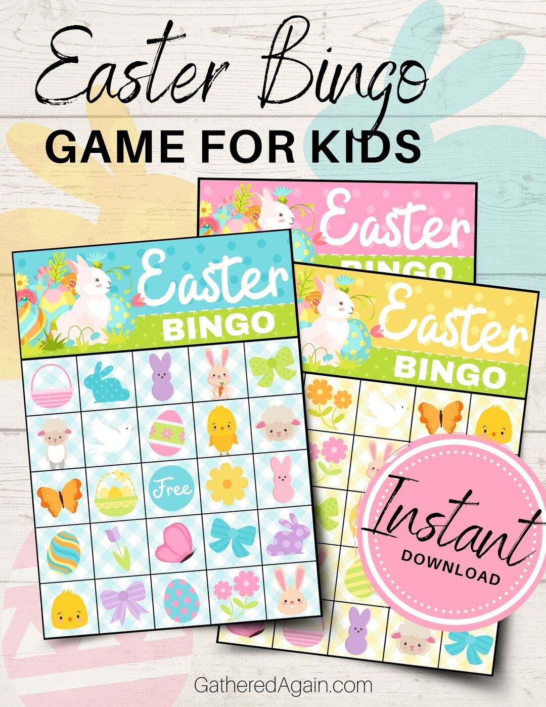 Easter Bingo Game for Kids Easter Basket Filler printable - Etsy