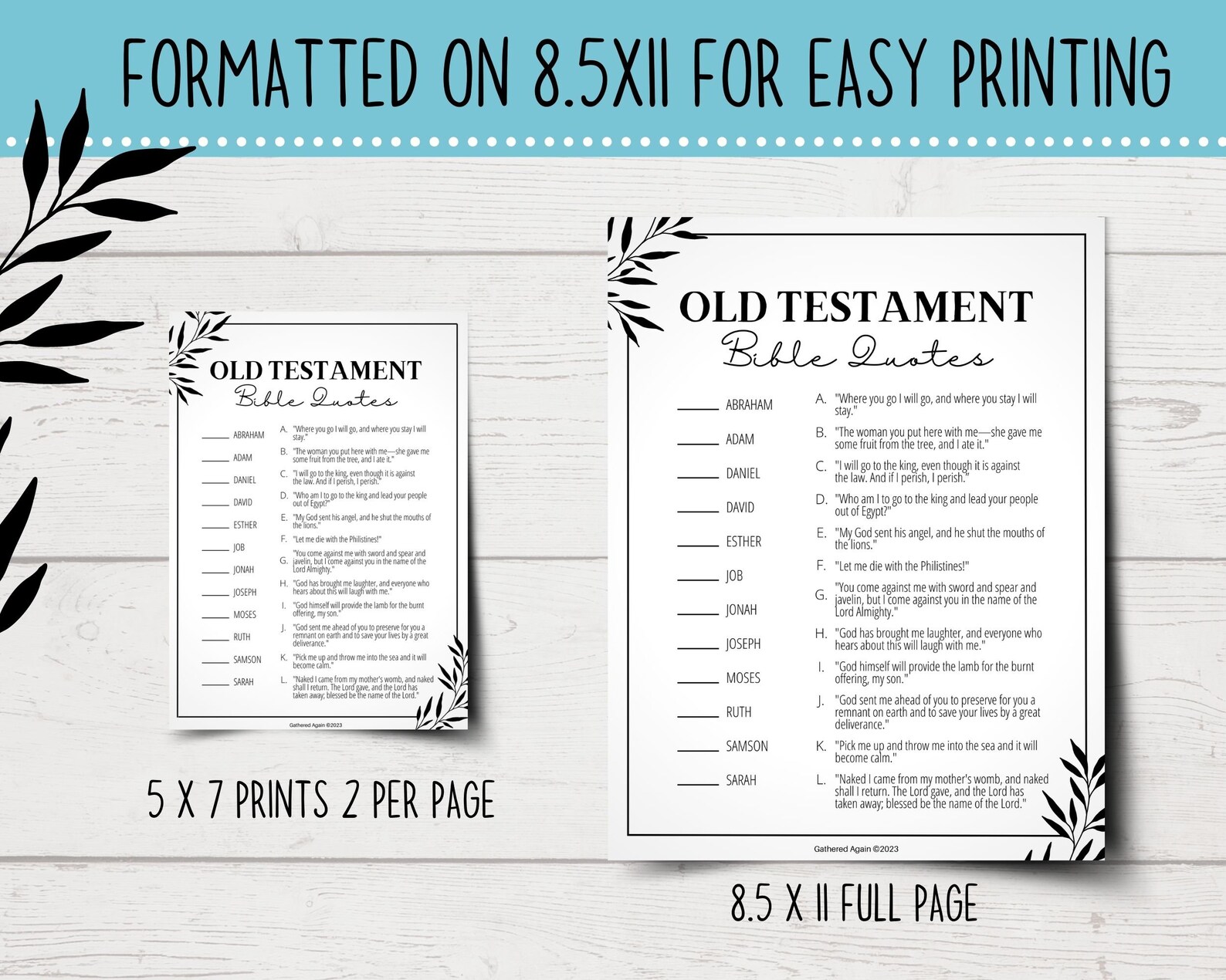 Printable Bible Quotes Matching Games | Bible Verses Quotes Quiz | Old ...