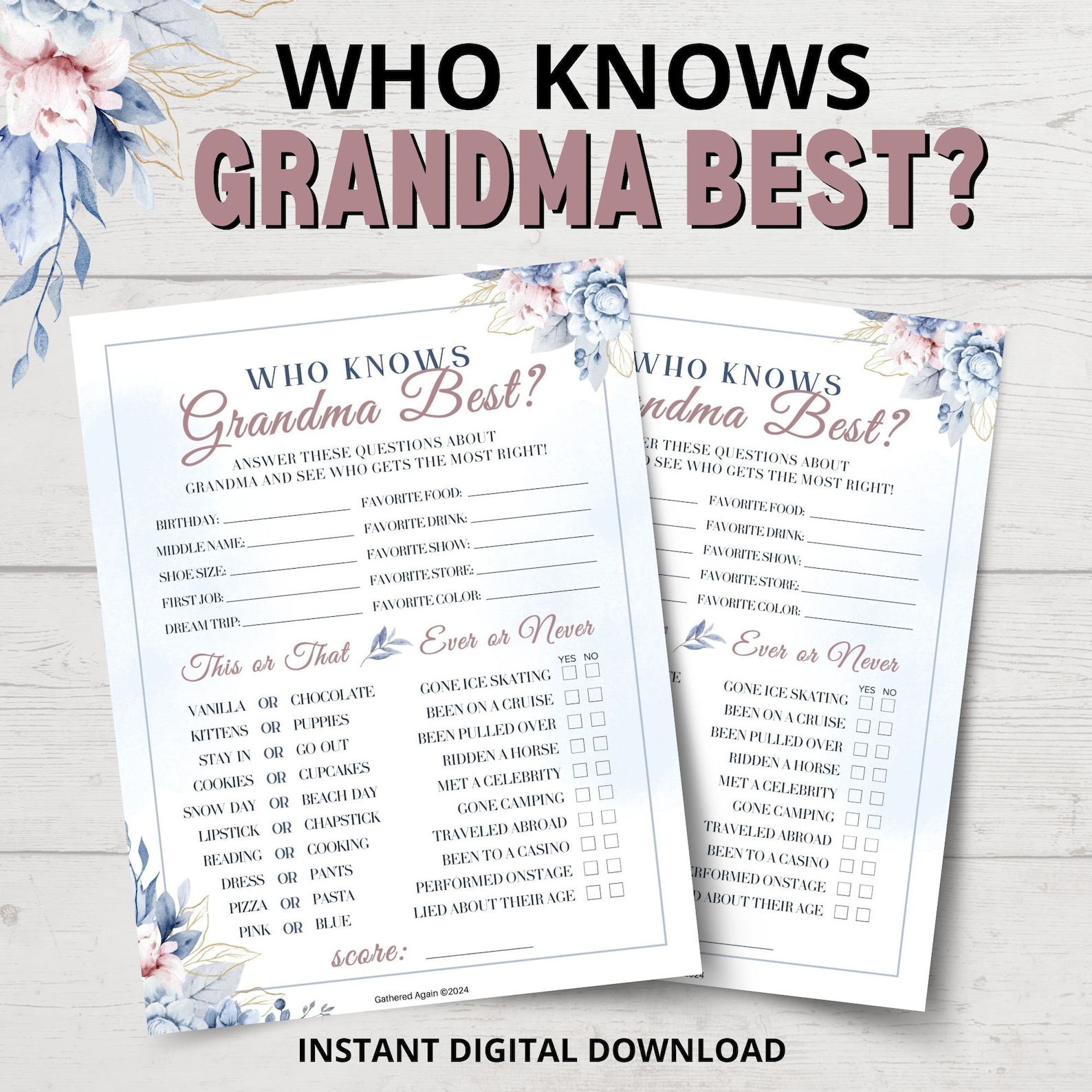 Who Knows Grandma Best Game | Grandma Birthday Games | Mother's Day ...