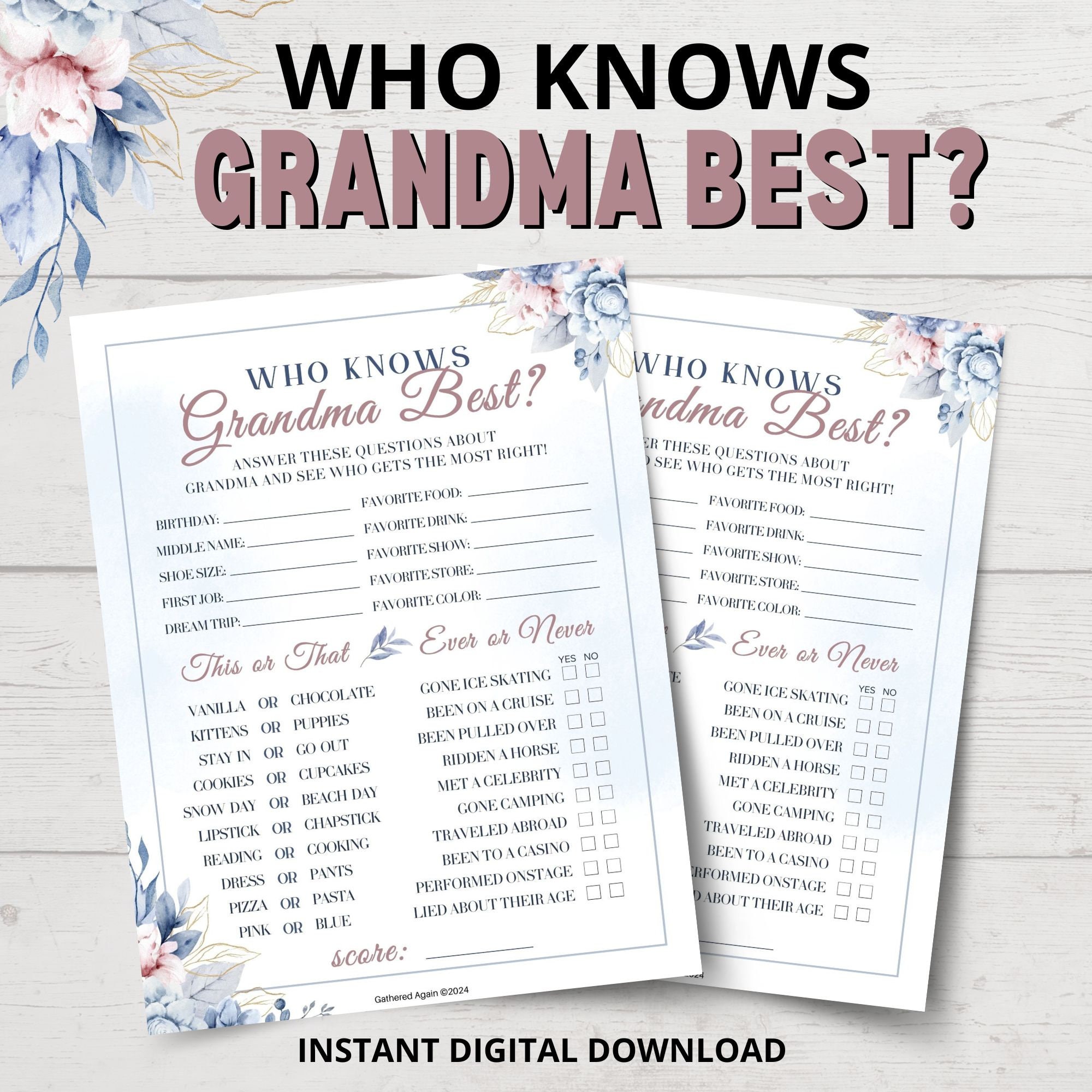 Who Knows Grandma Best Game | Grandma Birthday Games | Mother's Day ...
