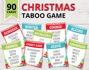 Christmas Taboo Game Cards - Etsy