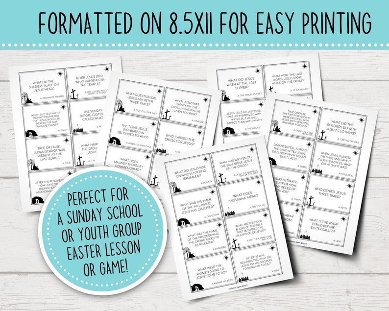 Printable Easter Bible Trivia Cards | Christian Bible Trivia Questions ...