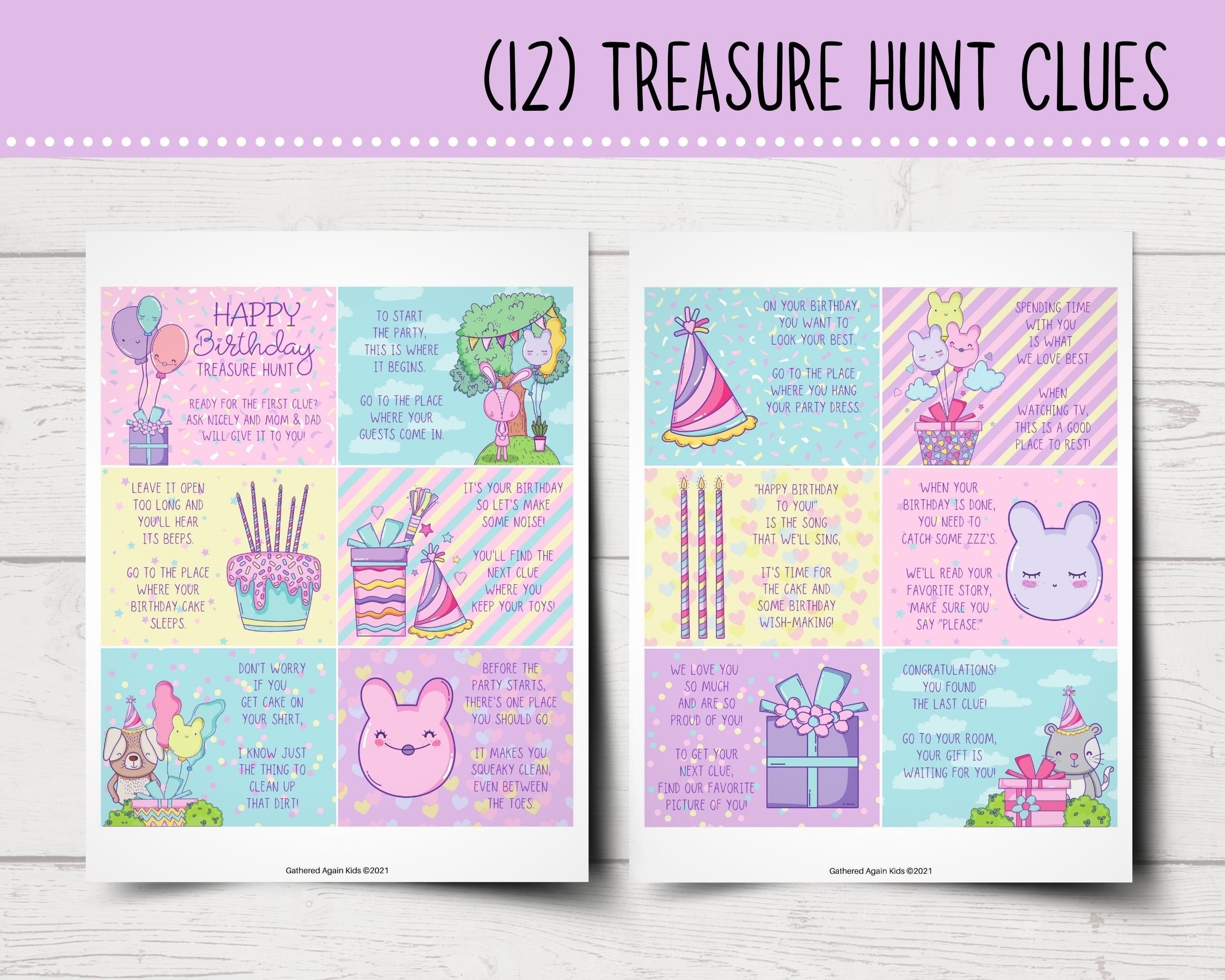 Printable Birthday Treasure Hunt for Girls Printable | Etsy