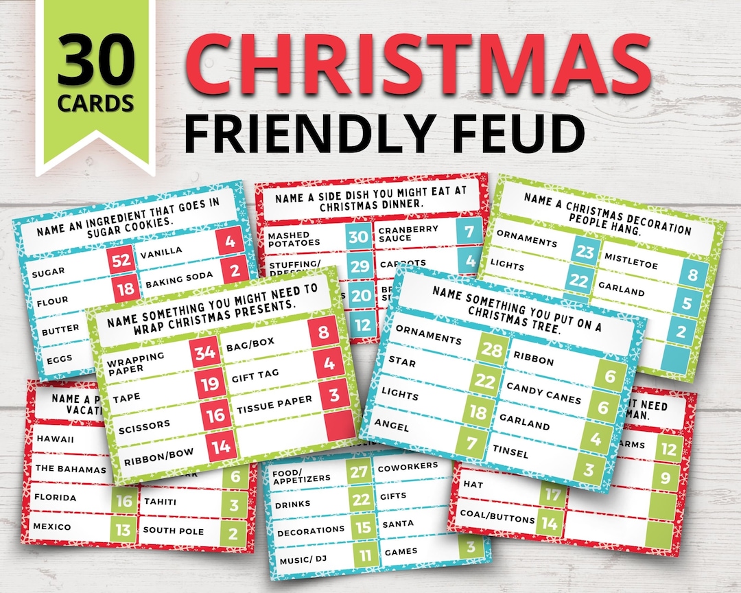 Printable Christmas Feud Game | Printable Christmas Family Feud-style ...