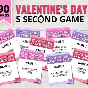 Valentine's Day 5 Second Game | Printable Valentine's Day Games ...