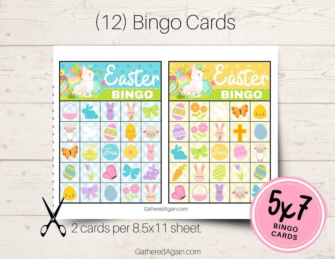 Easter Bingo Game for Kids Easter Basket Filler printable - Etsy