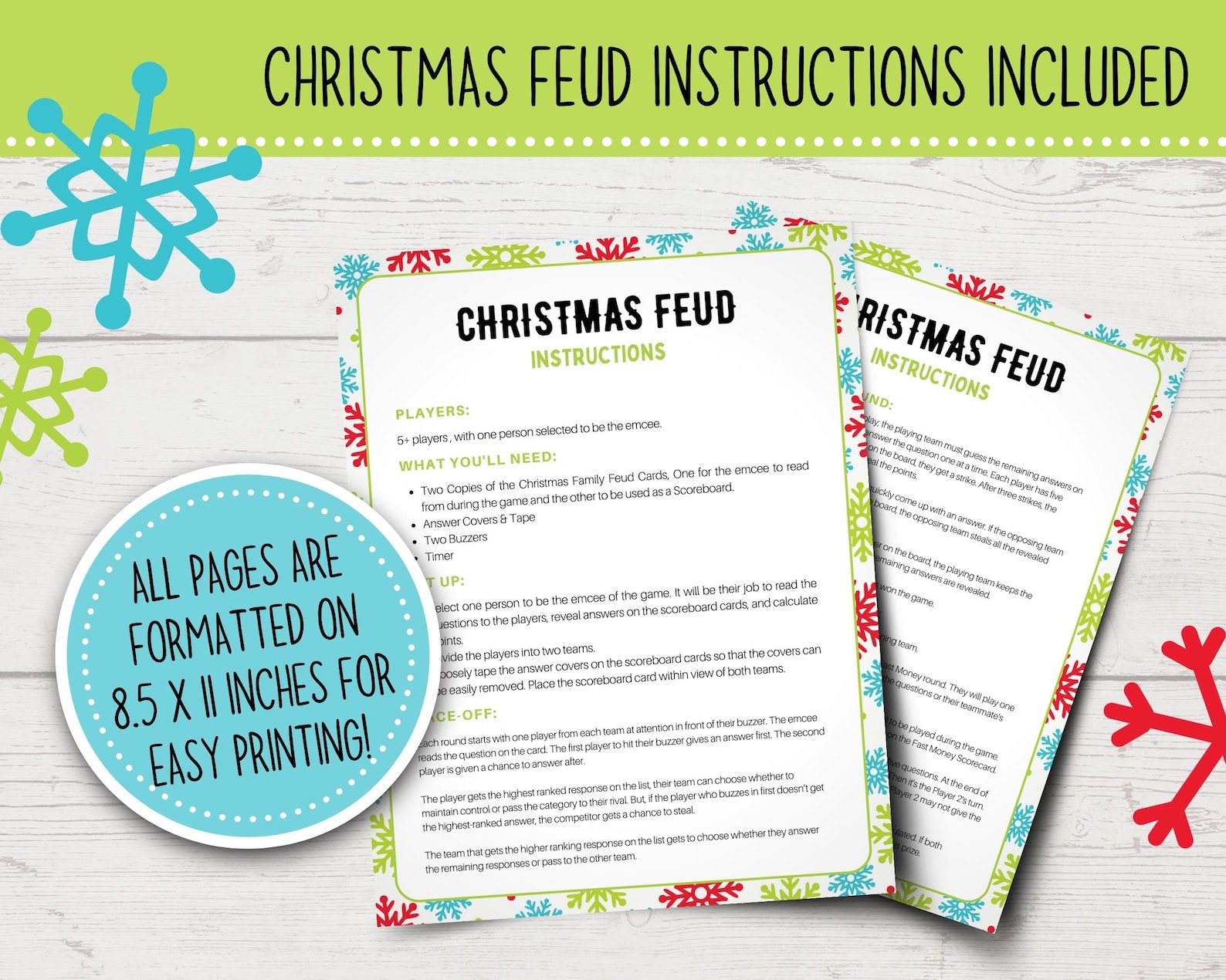 Printable Christmas Feud Game | Printable Christmas Family Feud-style ...