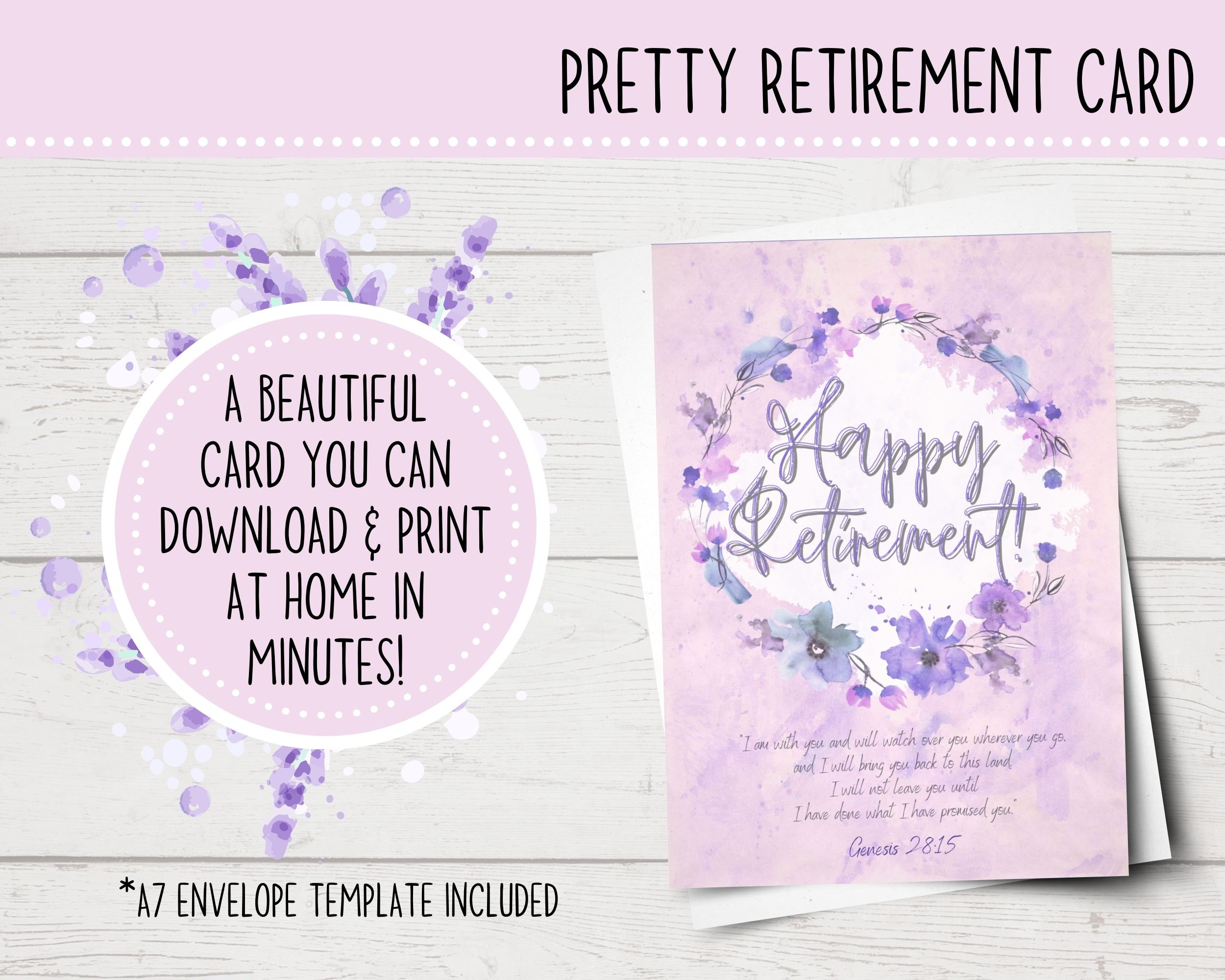 Printable Retirement Card for Her | Christian Retirement Card for Women ...