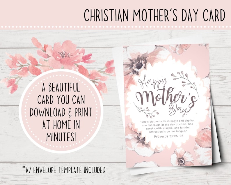 Printable Mother's Day Card | Christian Mother's Day Card | Proverbs 31 ...