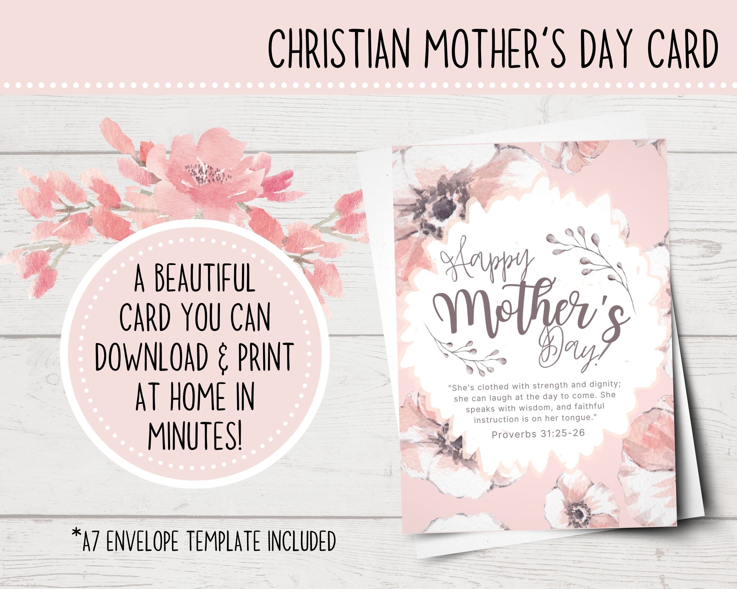 Printable Mother's Day Card | Christian Mother's Day Card | Proverbs 31 ...