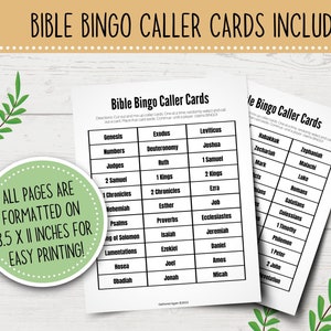 Books of the Bible Bingo Cards | Church Bingo Game | Christian Bingo ...
