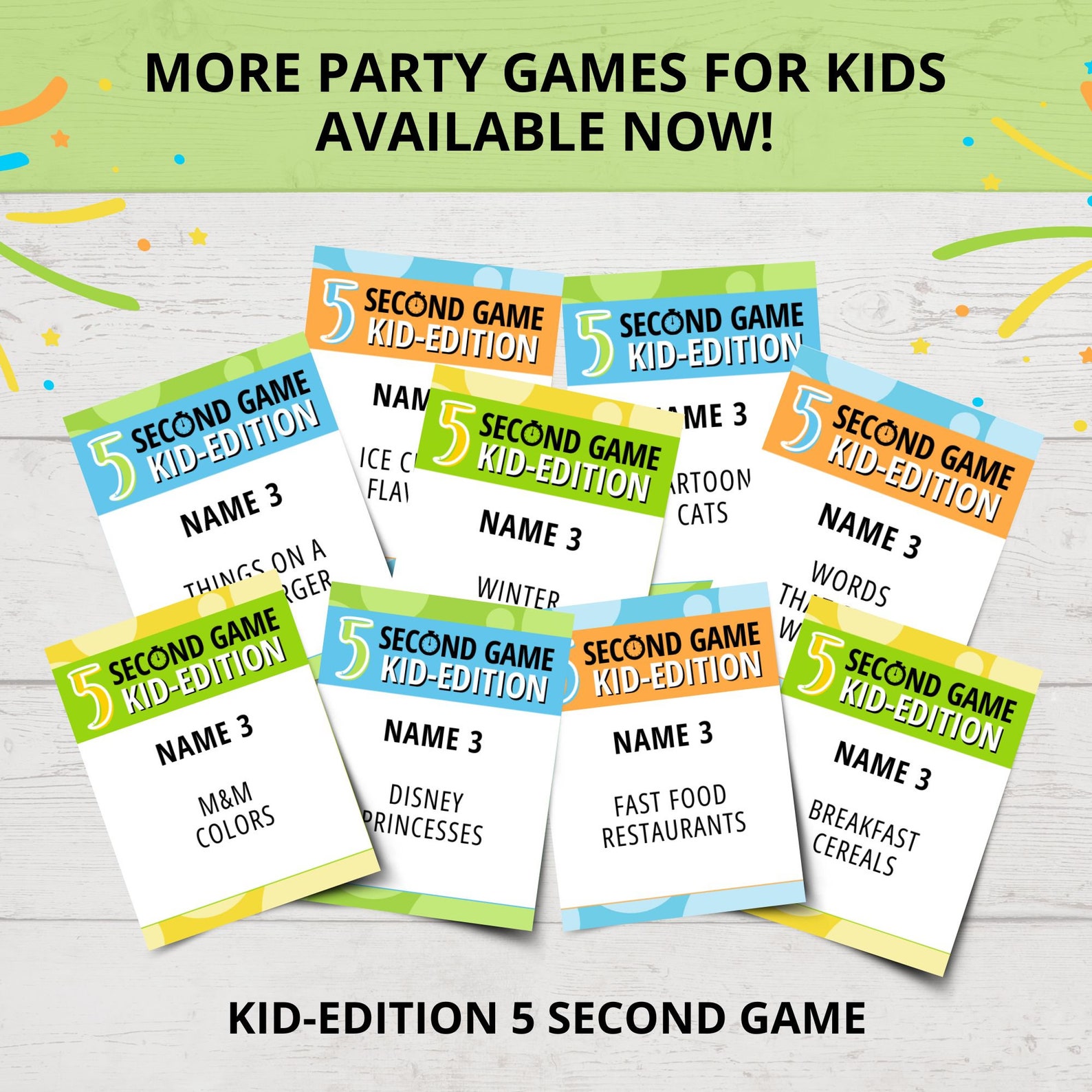 Kid-edition Categories Game | Scattergories-inspired Game for Kids ...