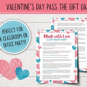 Made With Love Valentine's Day Left Right Game | Valentine Left Right ...