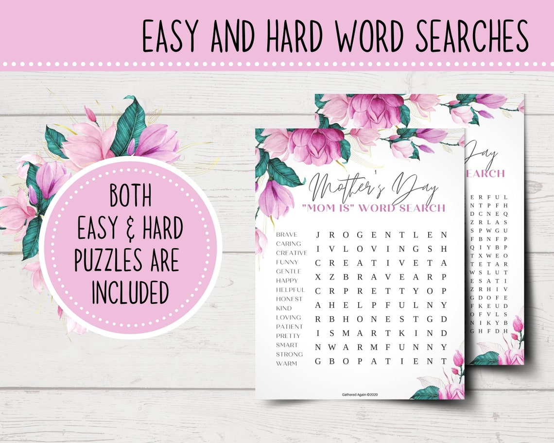 Printable Mother's Day Word Searches Happy Mother's Day Games Printable ...