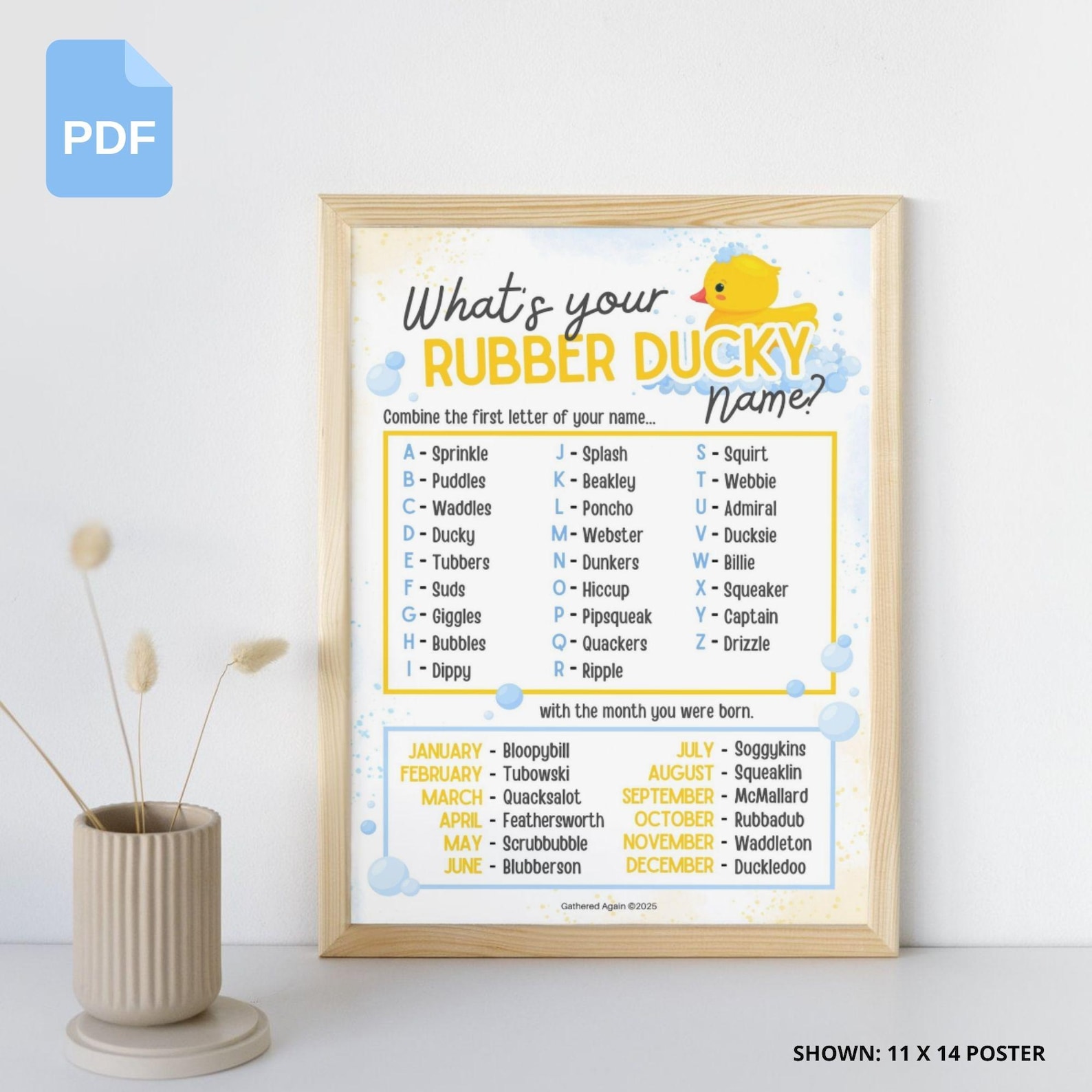 What's Your Rubber Ducky Name? | Printable Rubber Ducky Name Game ...