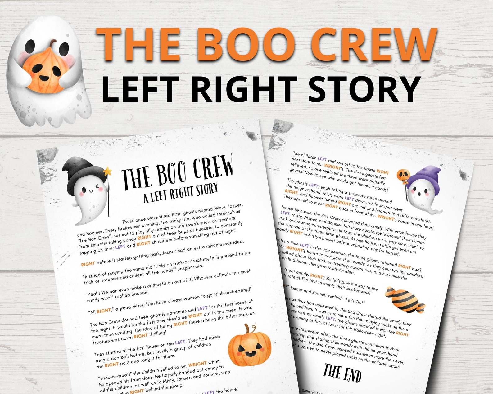 The Boo Crew Halloween Left Right Game | Halloween Left Right Story ...