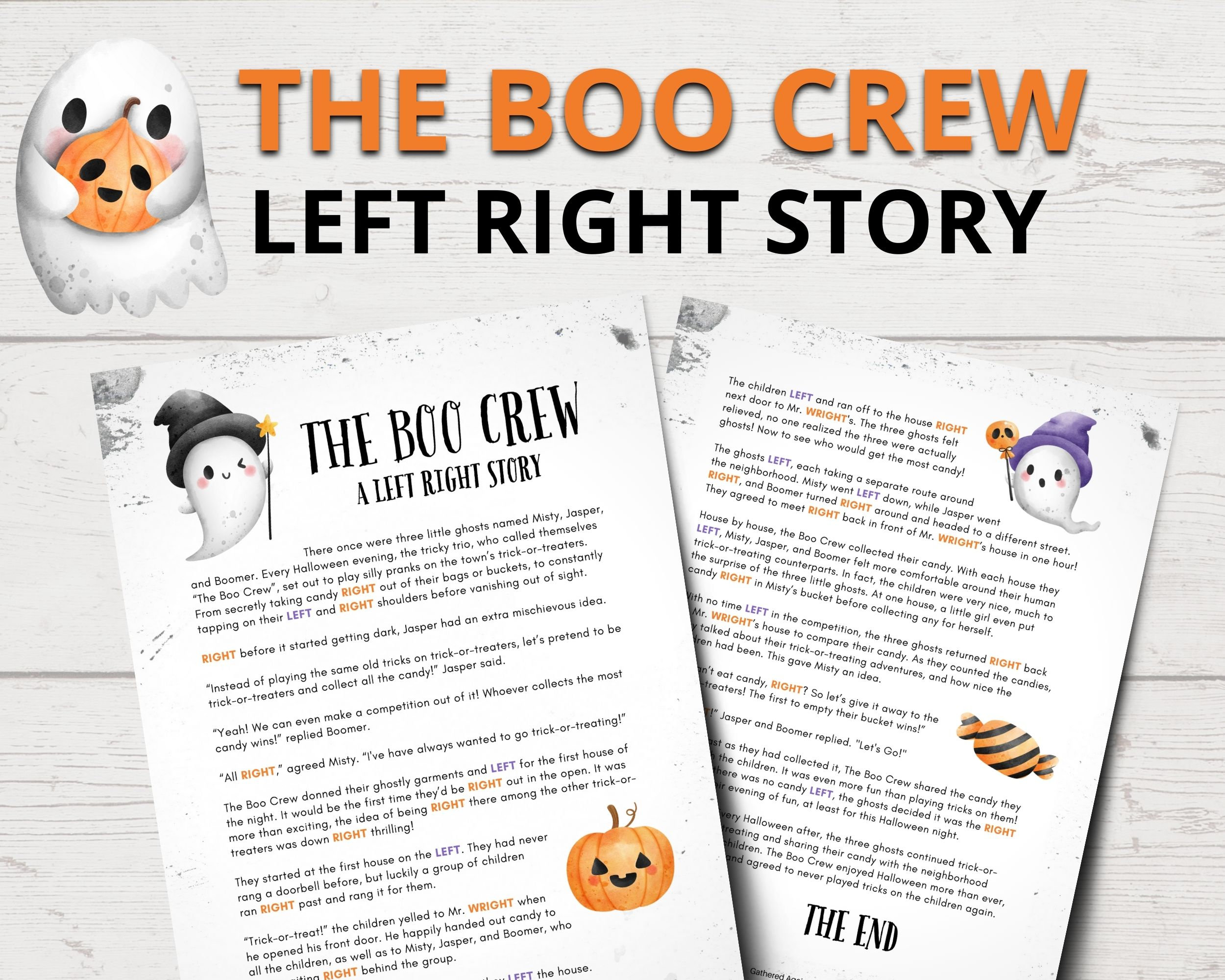 The Boo Crew Halloween Left Right Game | Halloween Left Right Story ...