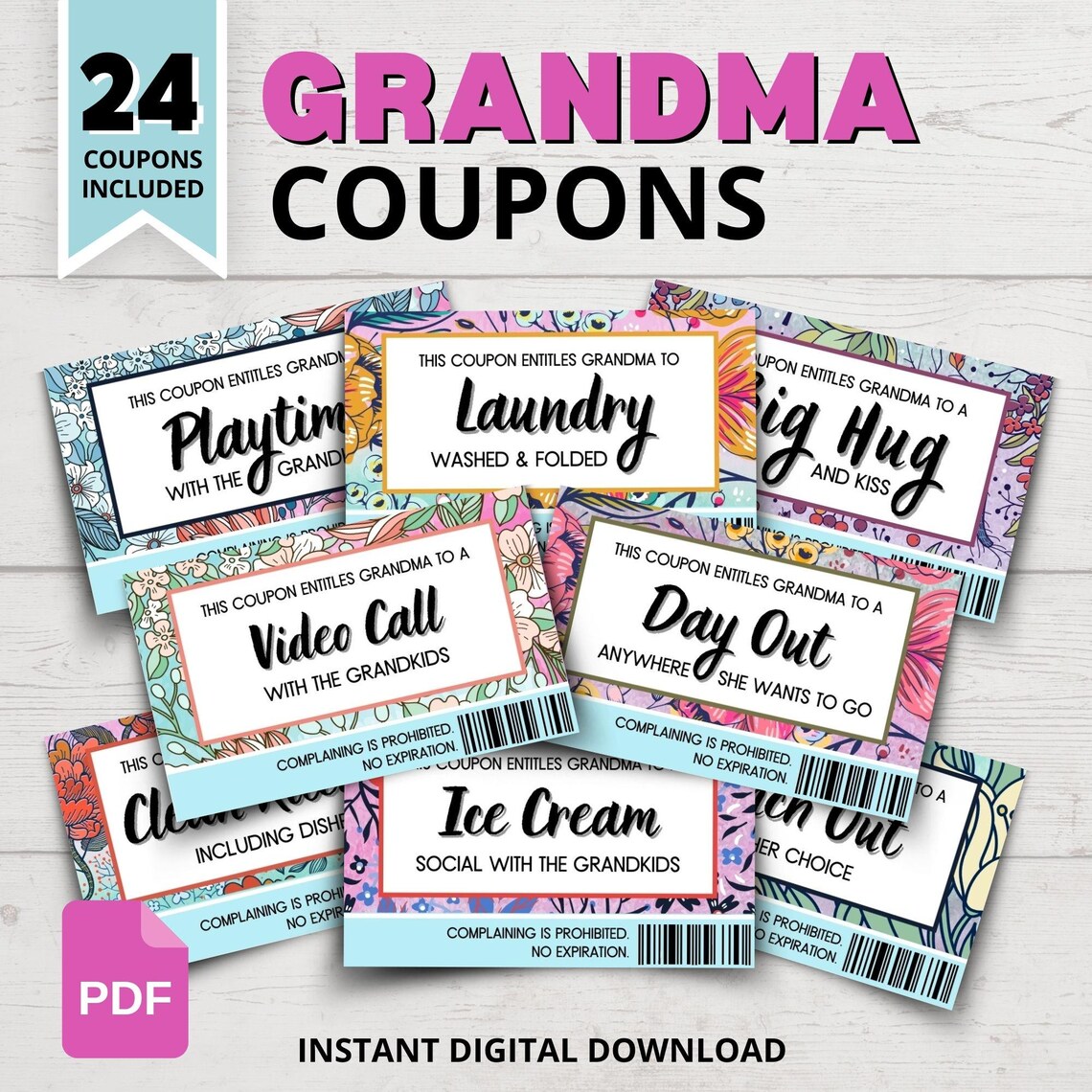 Printable Grandma Coupons | Printable Coupons for Grandma | Coupon Book ...