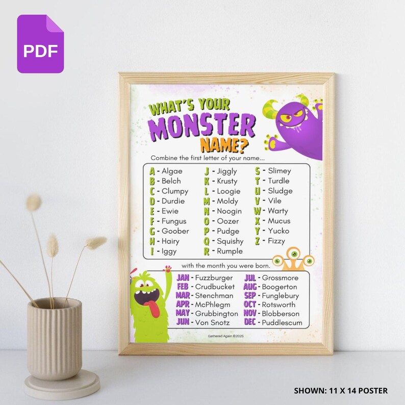 What's Your Monster Name? | Printable Monster Name Game | Funny Monster ...