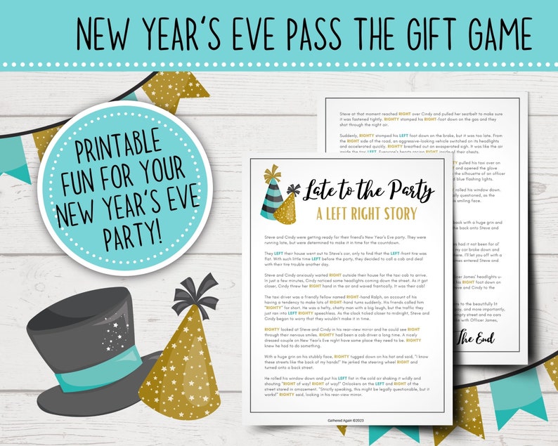 New Year's Left Right Game | Printable New Year's Eve Left Right Story ...