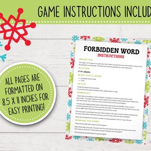 Christmas Forbidden Word Game | Christmas Taboo-style Game | Printable ...
