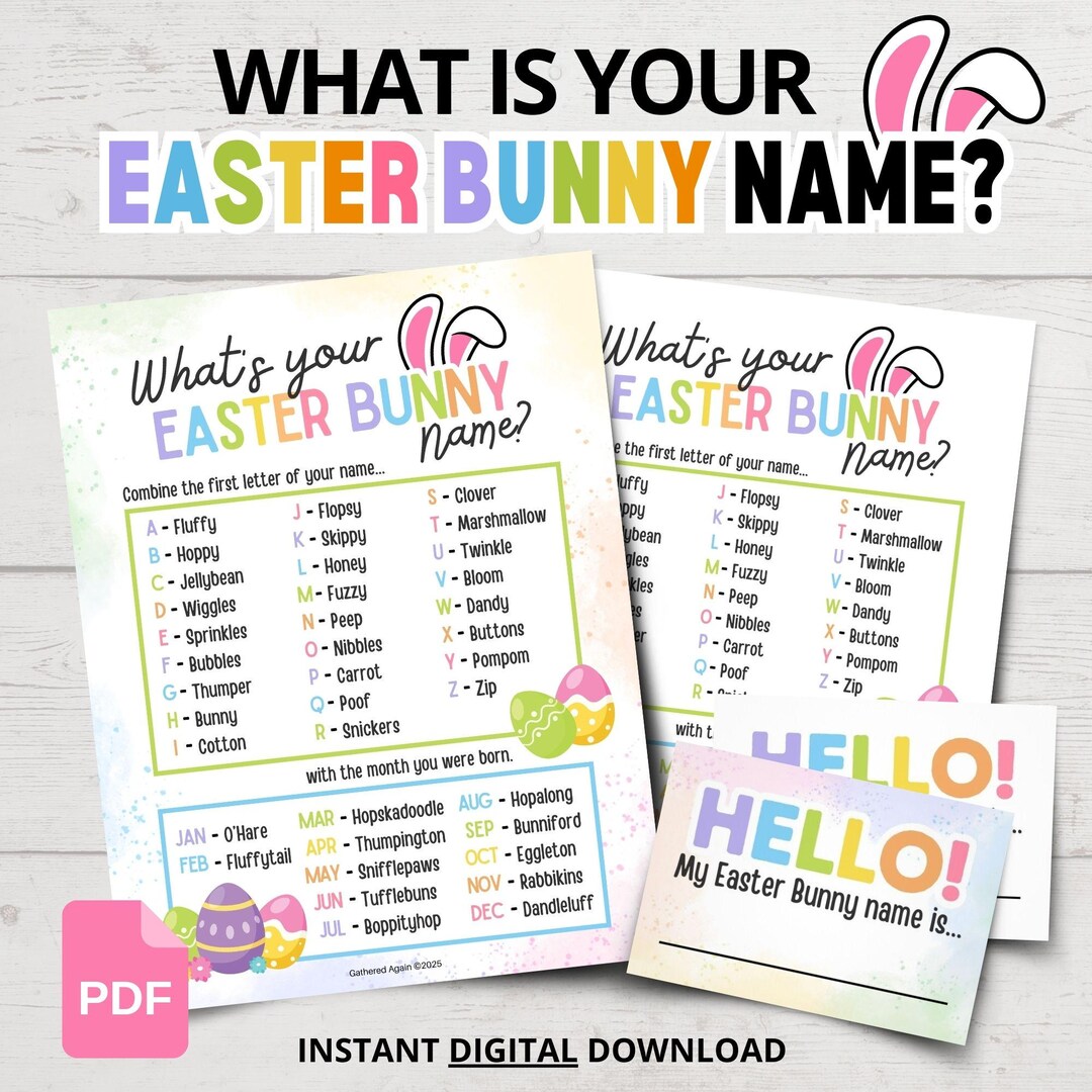 What's Your Easter Bunny Name? | Easter Bunny Name Game | Printable ...