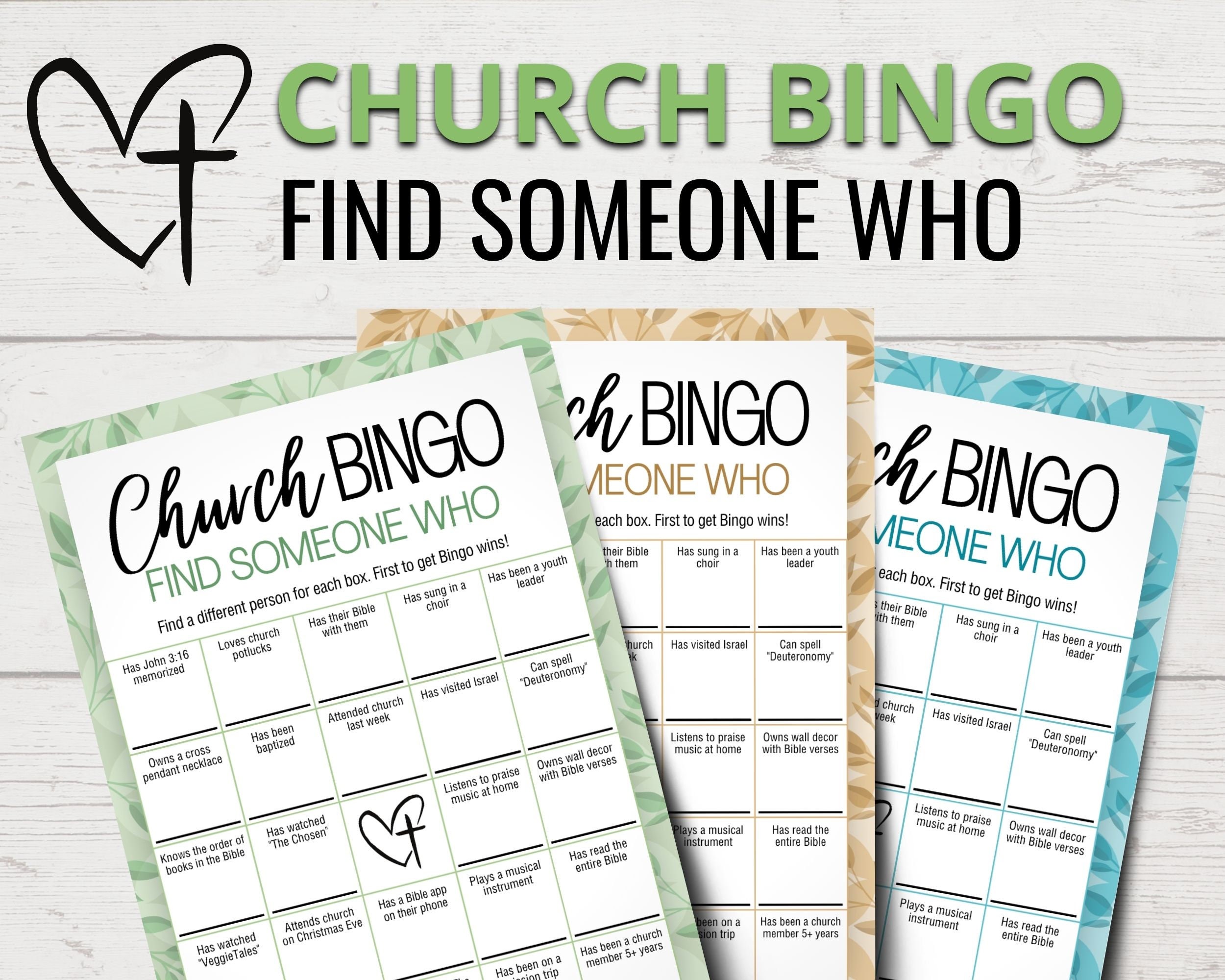 Printable Church Bingo Game | Christian Bingo Game | Find Someone Who ...