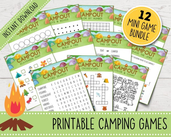Printable Camping Games Bundle Camping Games for Kids - Etsy