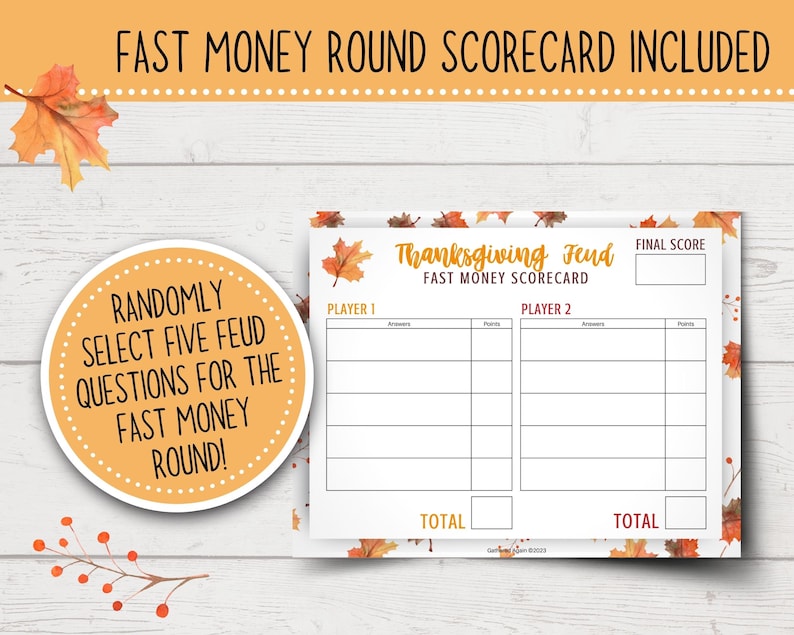 Thanksgiving Friendly Feud Game | Thanksgiving Family Feud Style Game ...