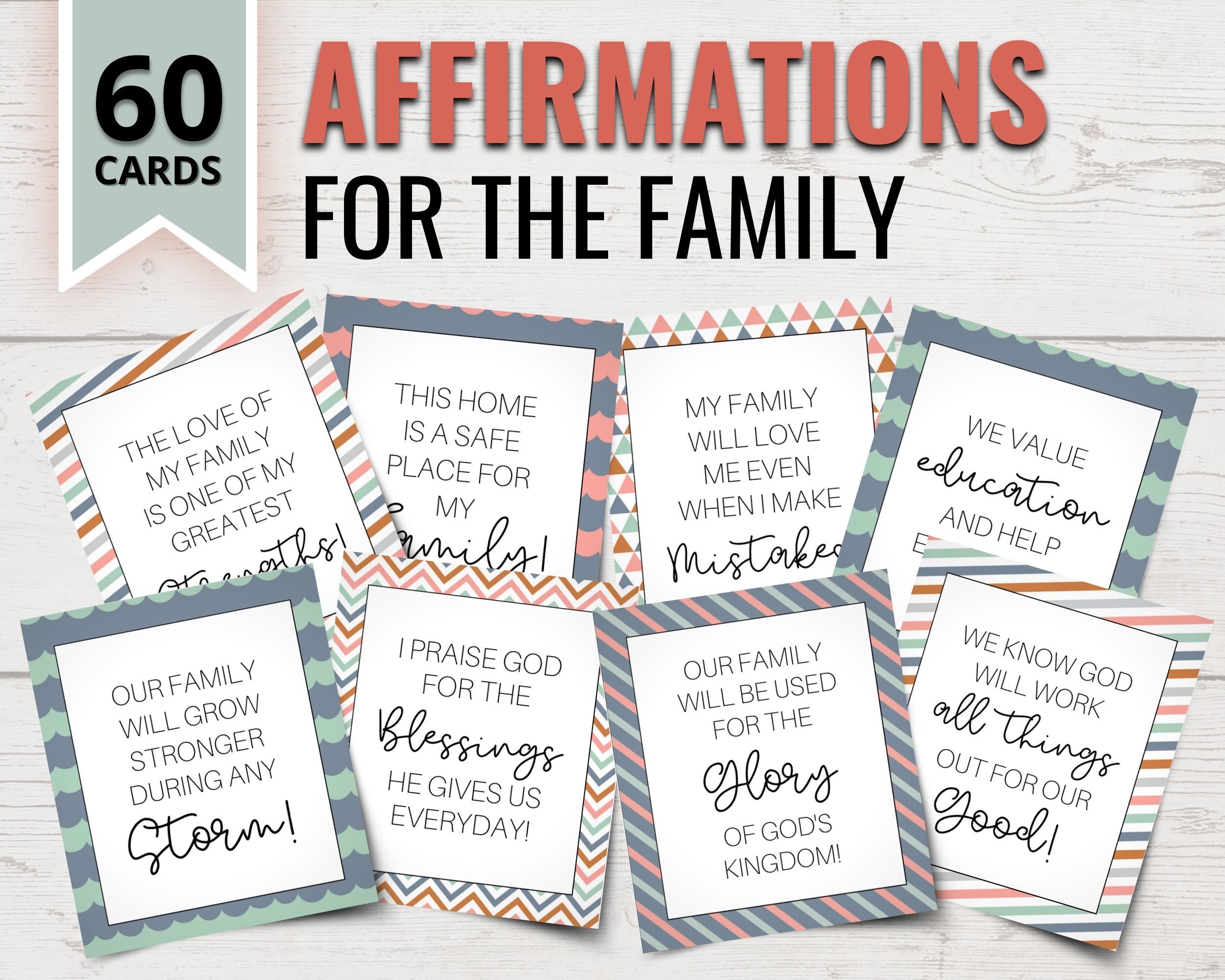 Family Affirmation Cards | Positive Affirmations for Family | Christian ...