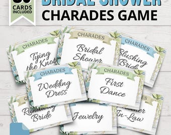 Bridal Shower Charades Game | Printable Wedding Shower Charades ...
