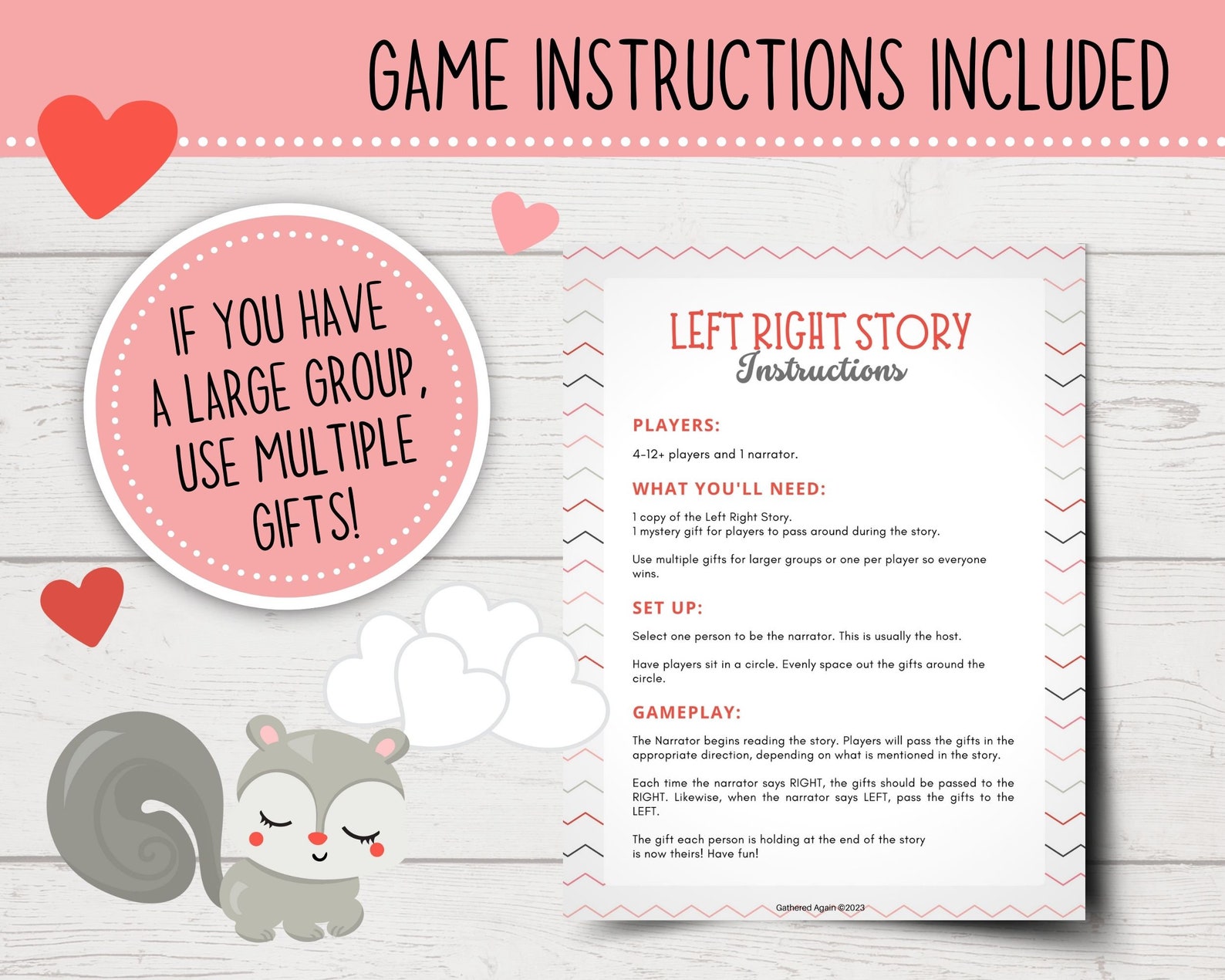Squirrel's Valentine's Day Left Right Game | Valentine Left Right Story ...