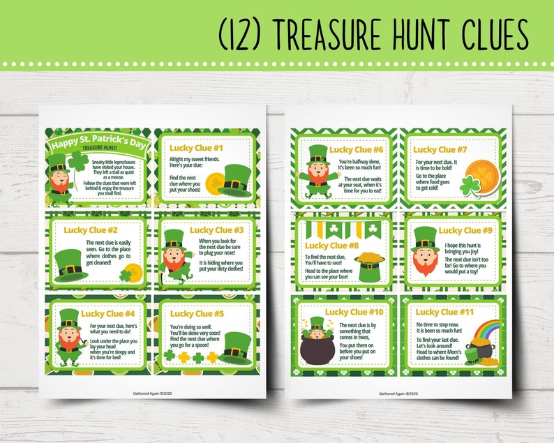 St. Patrick's Day Treasure Hunt | St. Patrick's Day Games | Scavenger ...