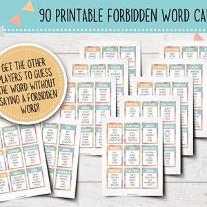 Family Reunion Forbidden Word Game | Printable Family Reunion Taboo ...