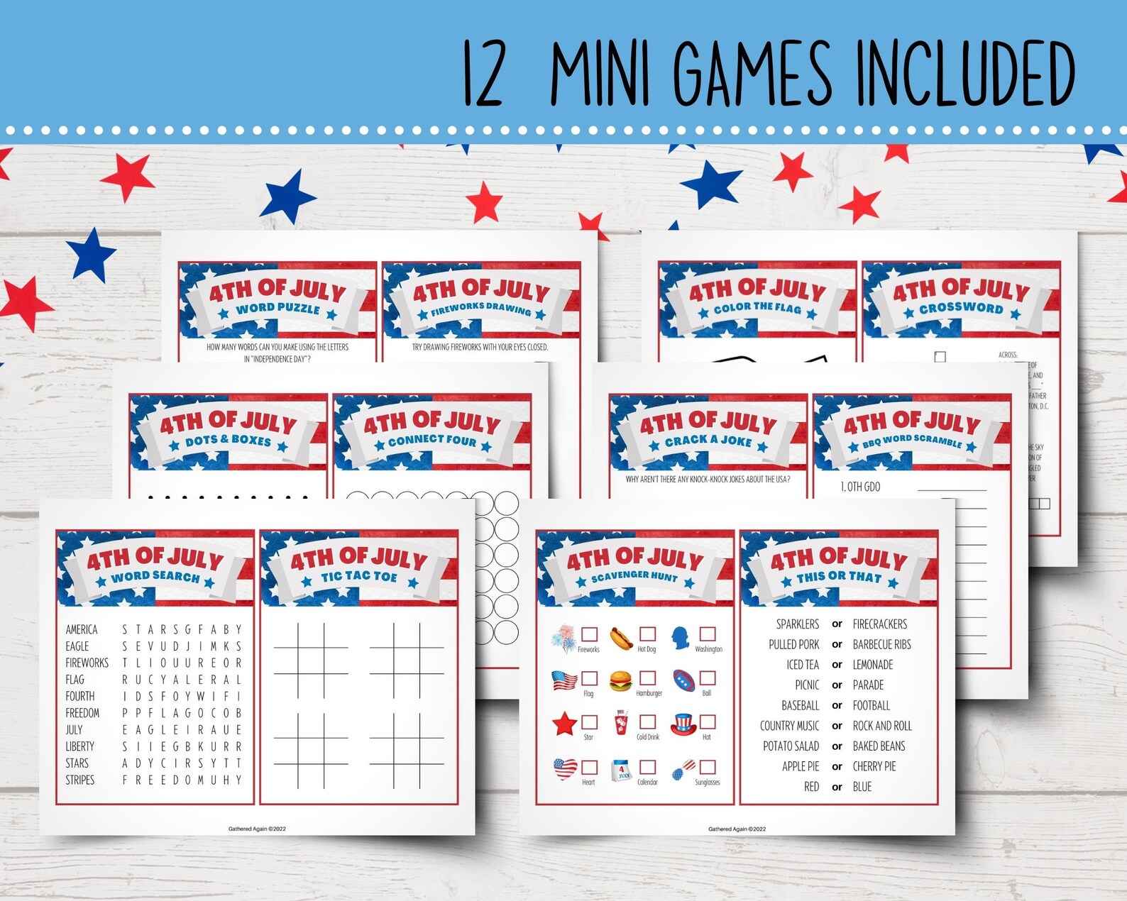 Printable 4th of July Games for Kids Printable Fourth of July Party ...