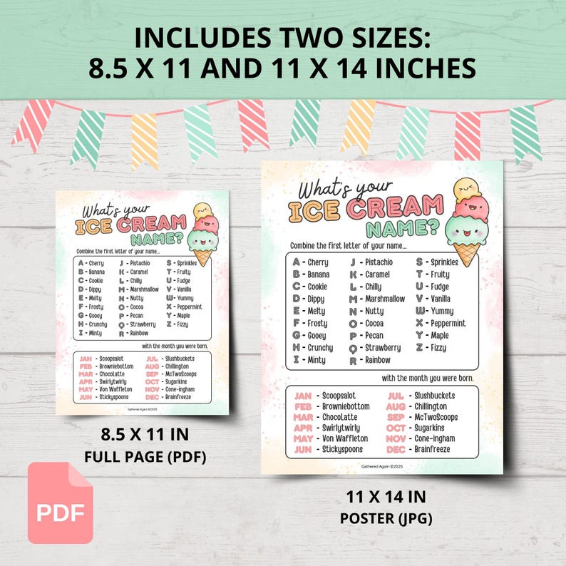 What's Your Ice Cream Name? | Printable Ice Cream Name Game | Funny Ice ...
