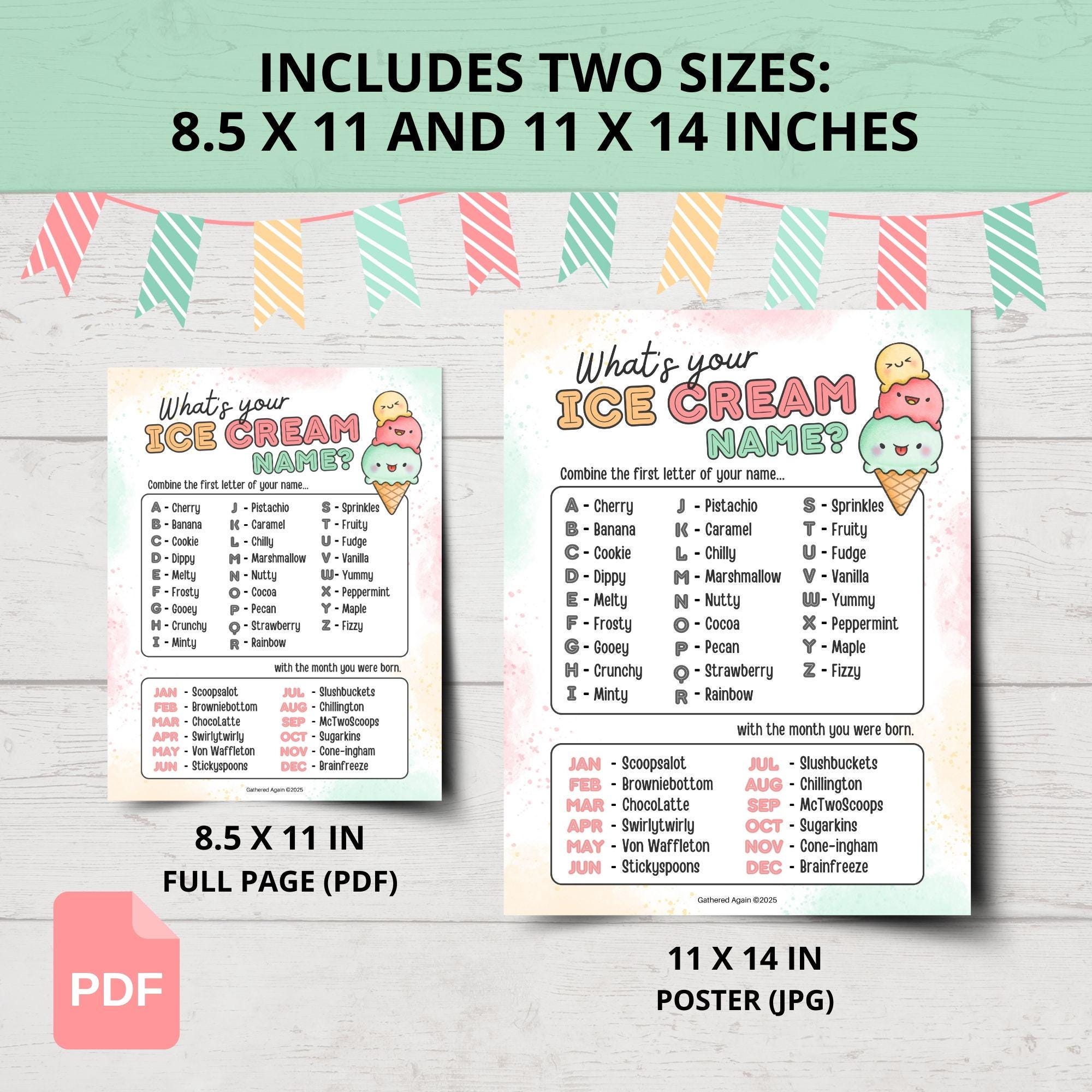 What's Your Ice Cream Name? | Printable Ice Cream Name Game | Funny Ice ...