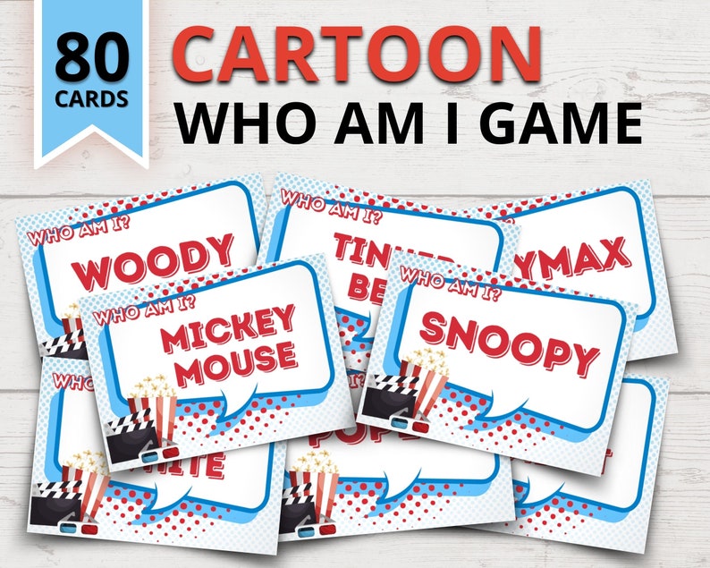 Printable Cartoon Who Am I Game | Cartoon Character Who Am I Game ...