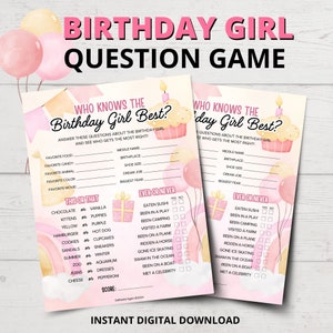 Who Knows the Birthday Girl Best | Birthday Party Games for Girls ...