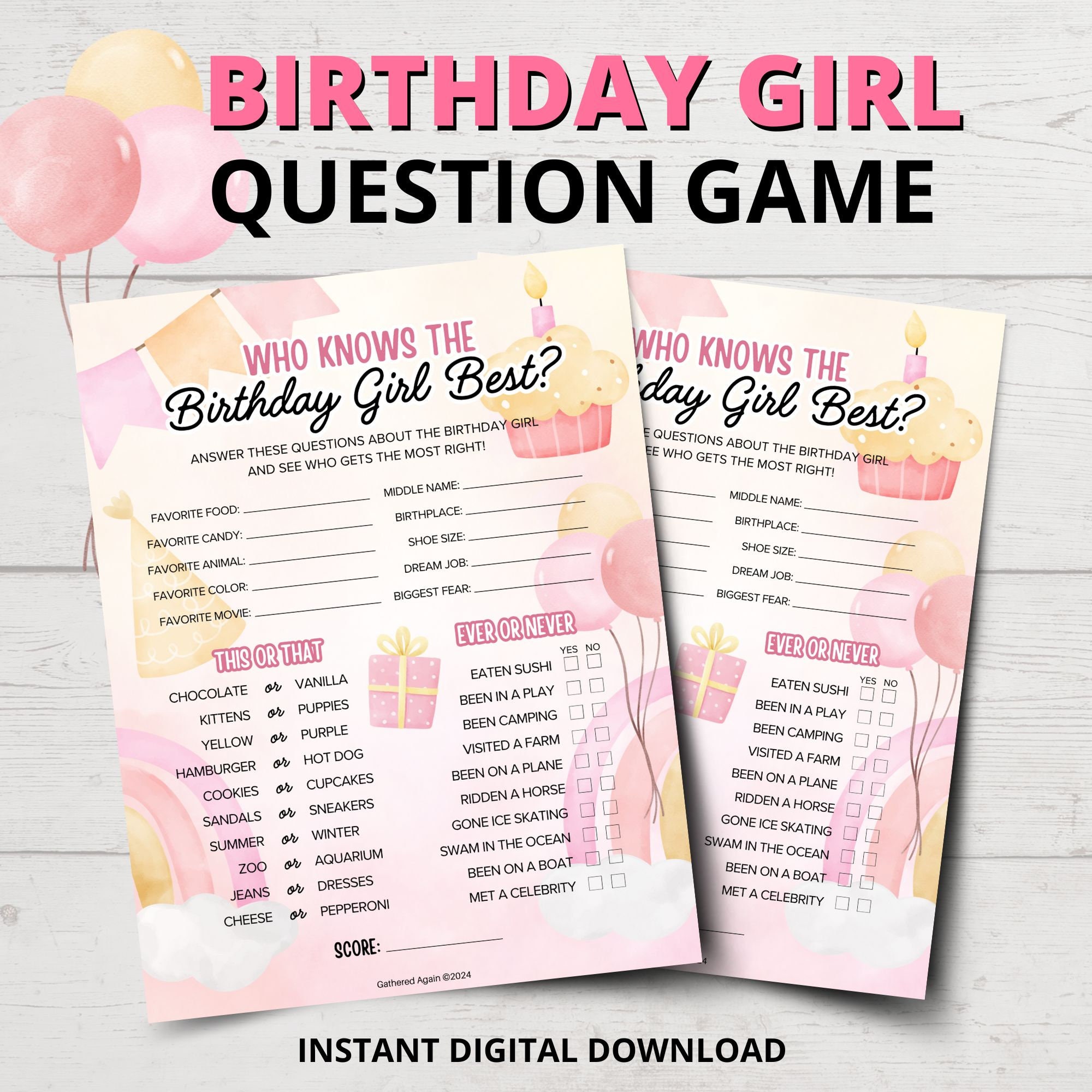 Who Knows the Birthday Girl Best | Birthday Party Games for Girls ...