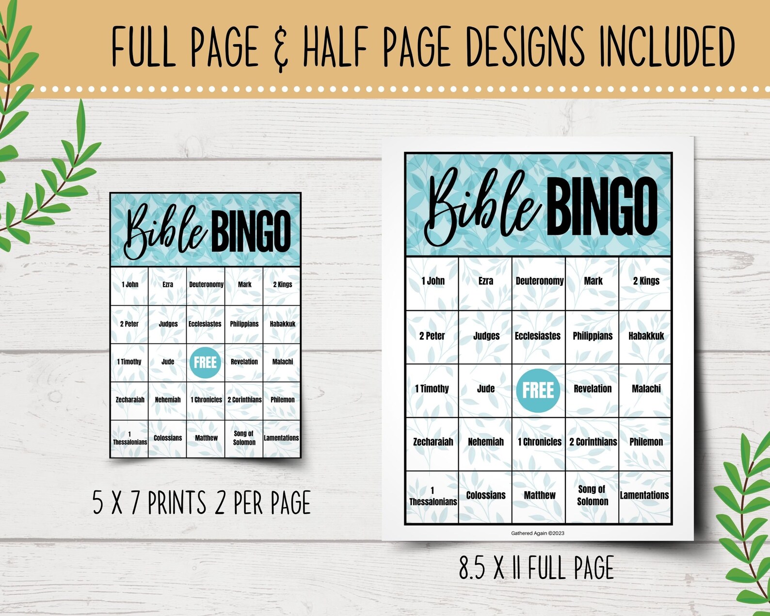 Books of the Bible Bingo Cards Church Bingo Game Christian Bingo Game ...