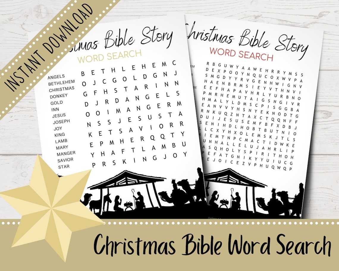 Christmas Bible Word Searches for Kids Christmas Story - Etsy