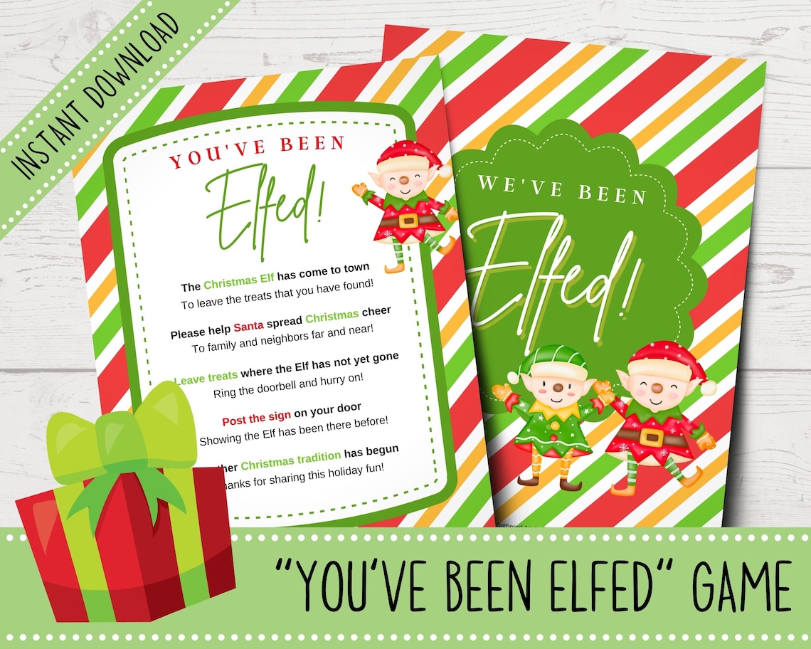Christmas You've Been Elfed Printable You've Been Jingled Printable You ...