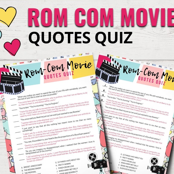 Rom Com Movie Quiz - Etsy