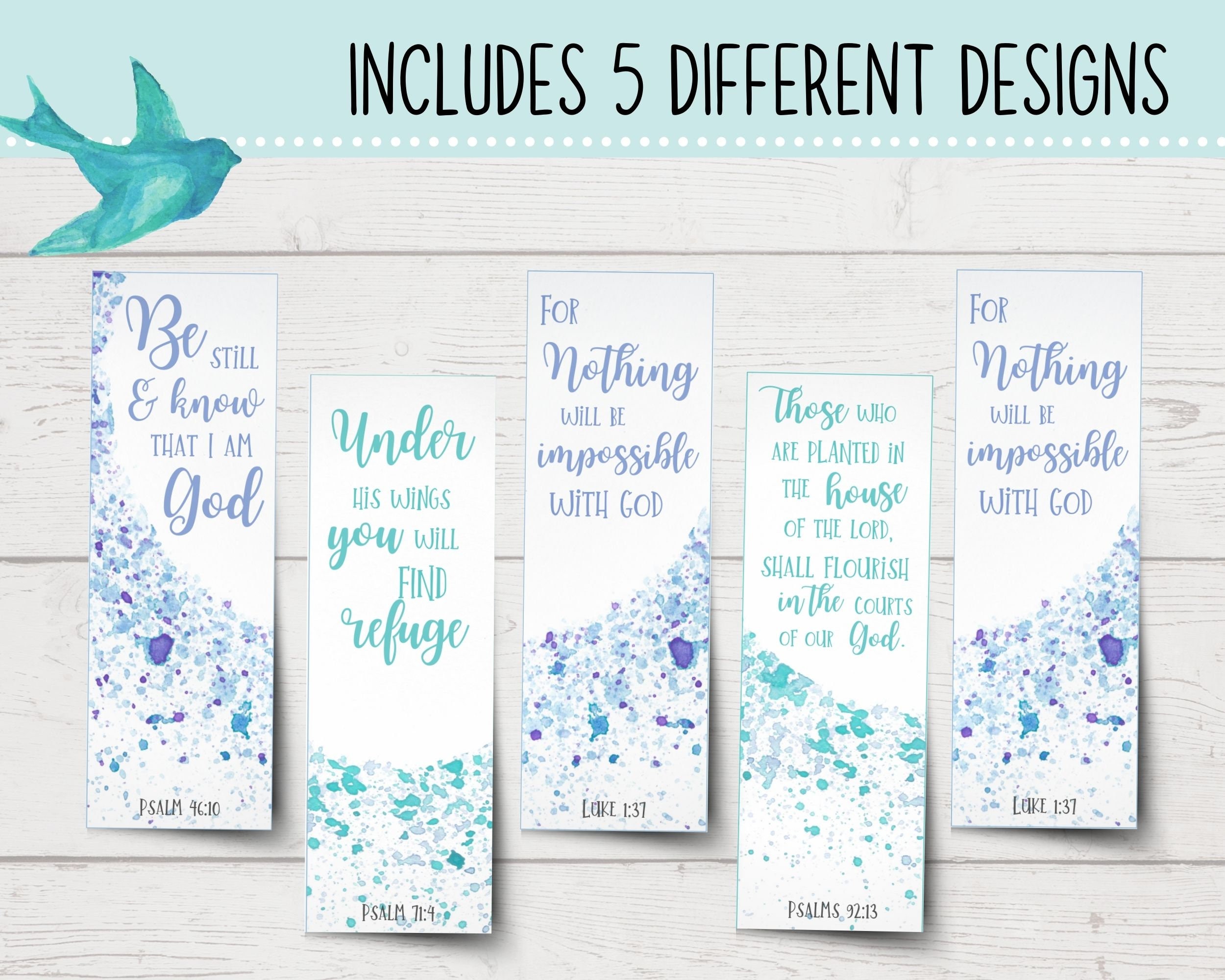 PRINTABLE | Bible Verses Bookmarks | Watercolor Art Scripture Bookmarks ...