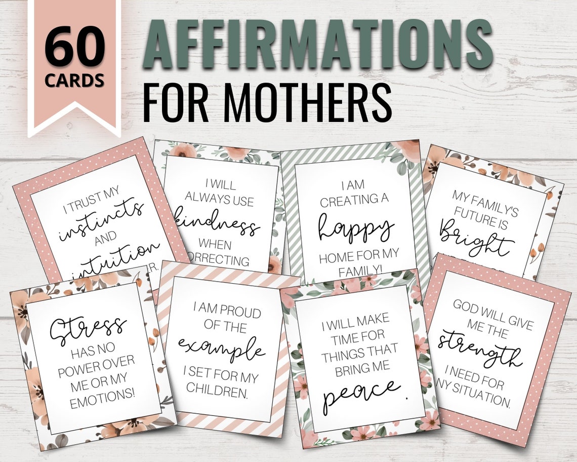Christian Affirmation Cards for Moms Positive Affirmations for Mothers ...