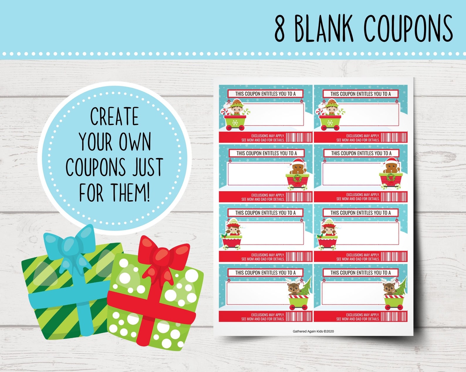Printable Christmas Coupons for Kids Printable Stocking | Etsy